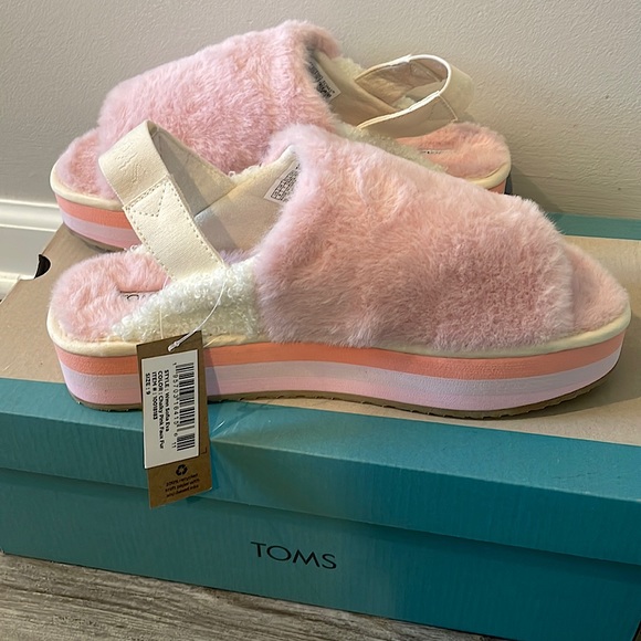 Toms | Shoes | Toms Womens Sofia Eva Chalky Pink Faux Fur | Poshmark